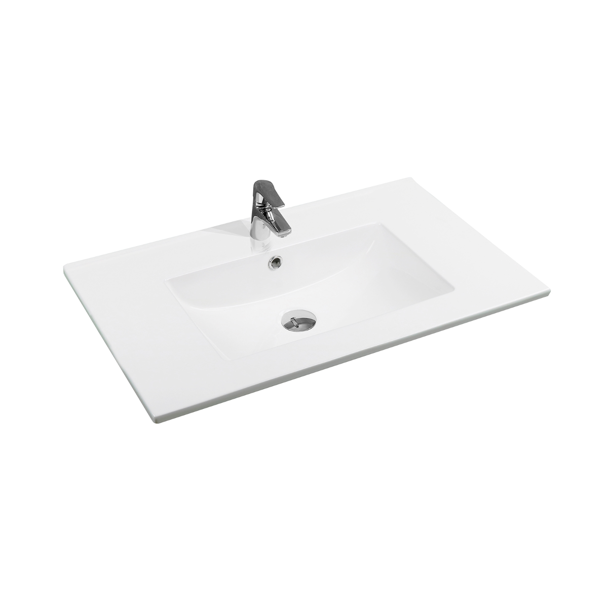 Pisa Inset 760mm Ceramic Basin 1 Taphole - White – Bathshack