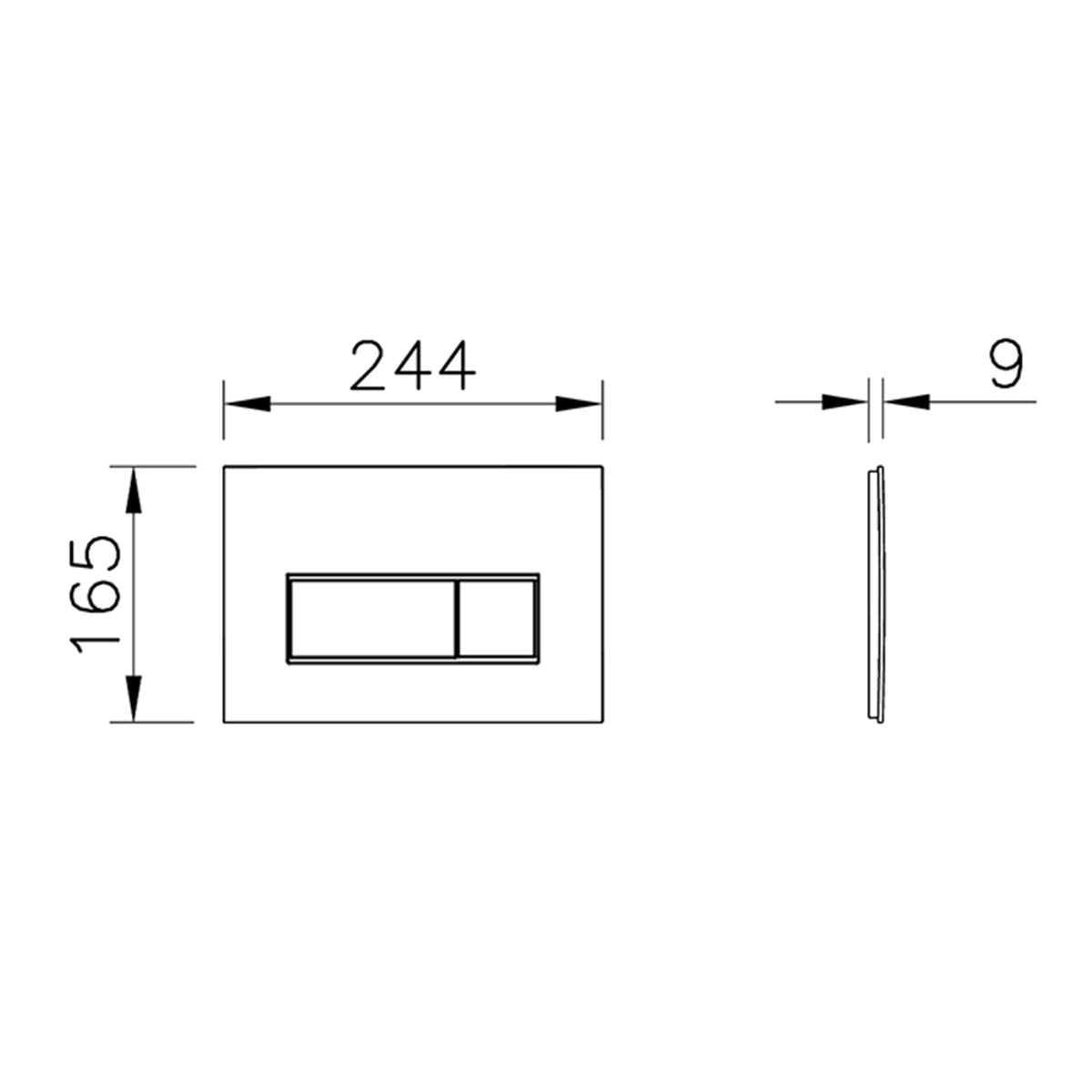 Vitra Loop Square Flush Plate - Chrome to suit Vitra V-Fix & V-Care Ci ...