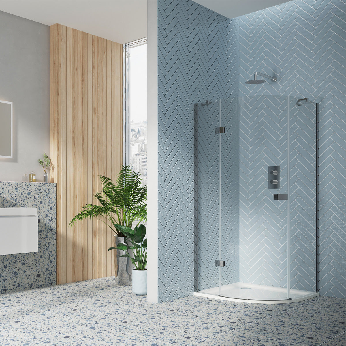 Dawn Athena 800 x 800mm Hinged Quadrant Shower Enclosure – Bathshack