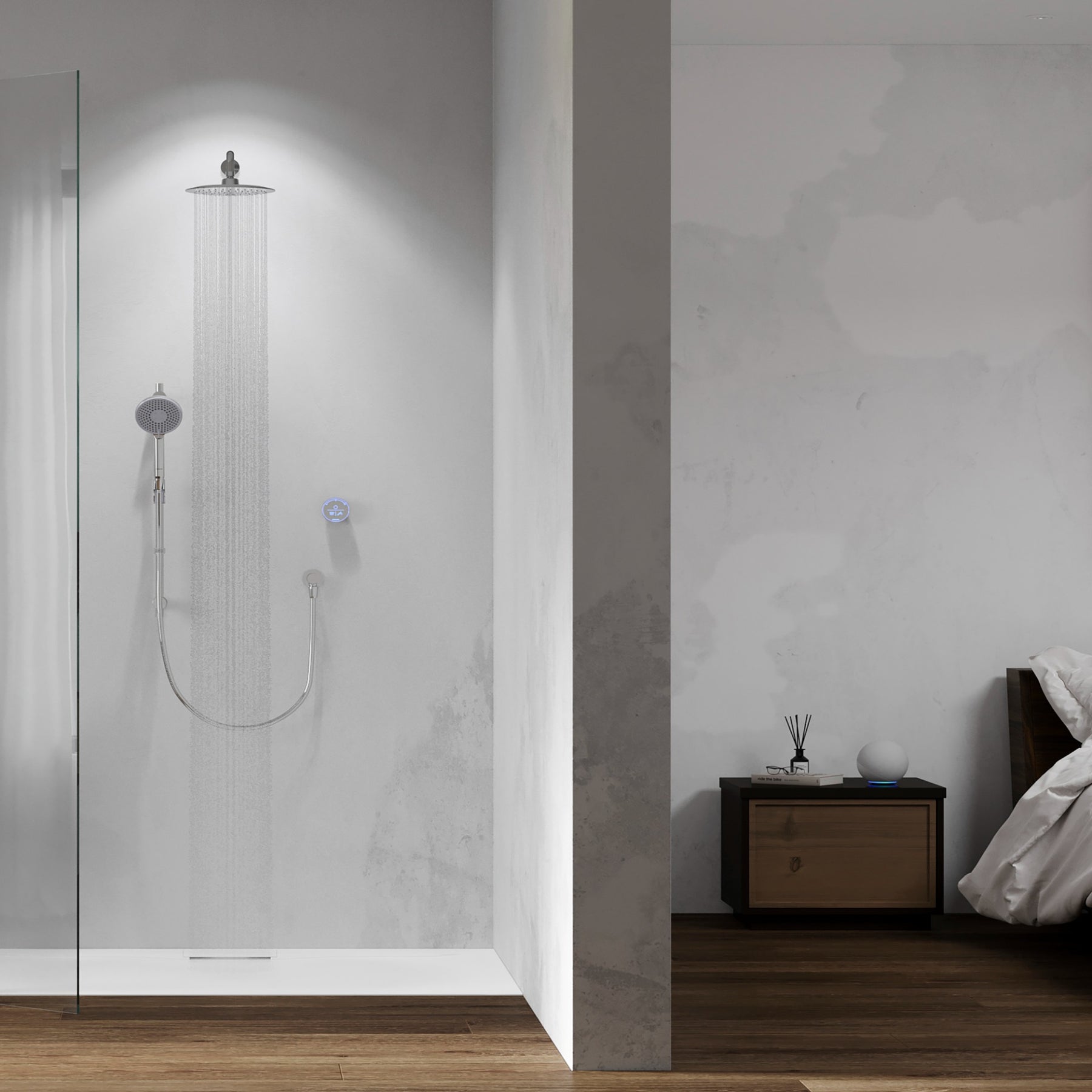 Aqualisa Smart Glo Digital Shower - Dual Outlet with Riser Rail and Fi ...