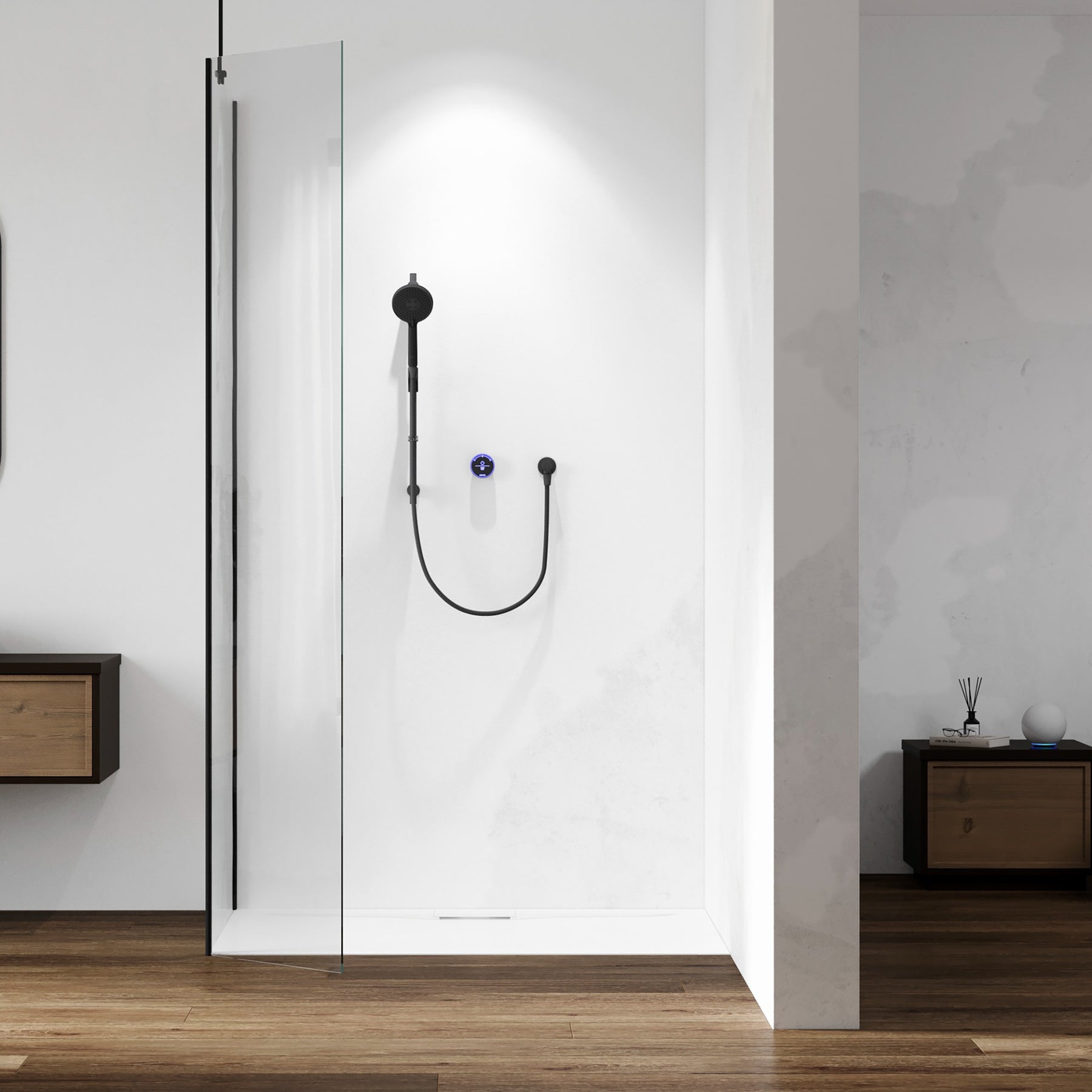 Aqualisa Smart Glo Digital Shower - Single Outlet with Riser Rail Conc ...
