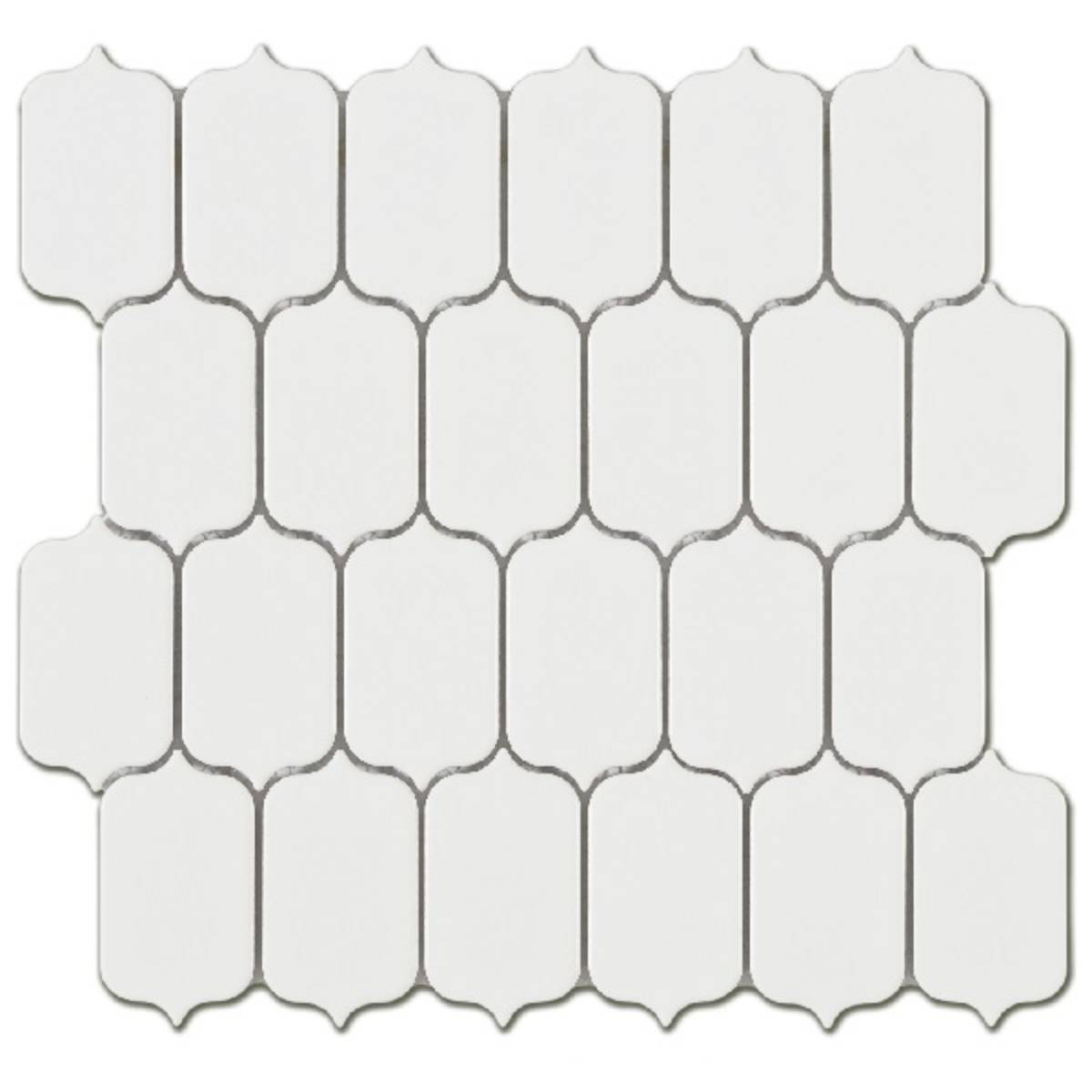 Lantern White Gloss 25.92 x 26.7cm Mosaic Sheet – Bathshack