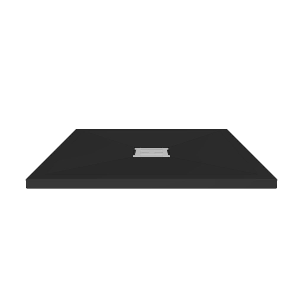 Nuie Pearlstone 1400 x 900mm Slate Rectangular Shower Tray - Black ...