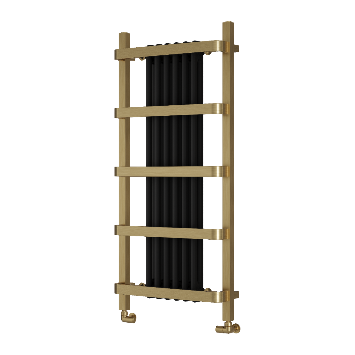 Regina 550 x 1200mm Brushed Brass / Black Designer Towel Radiator ...