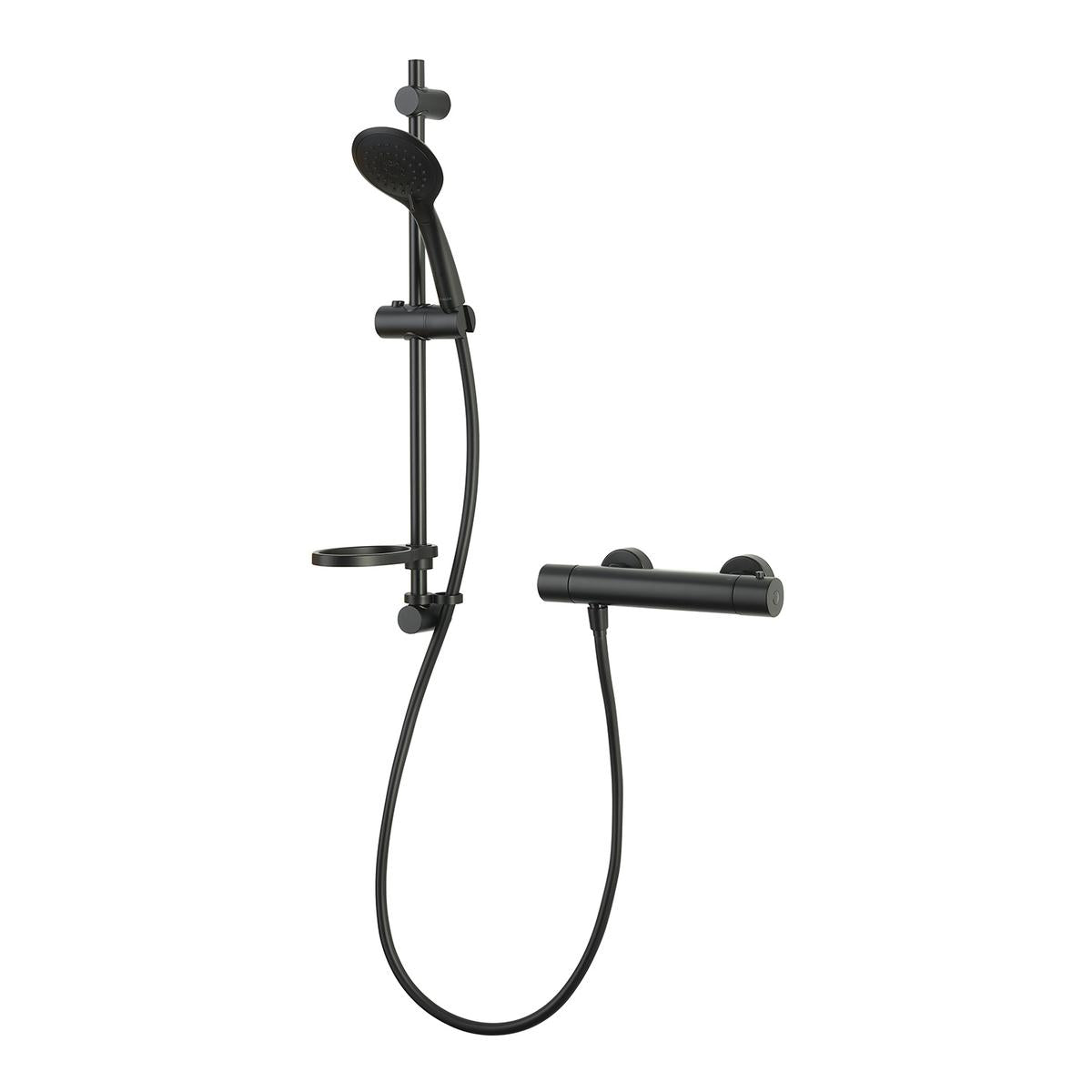 Aqualisa Black Mixer Bar Valve With Adj Head – Bathshack