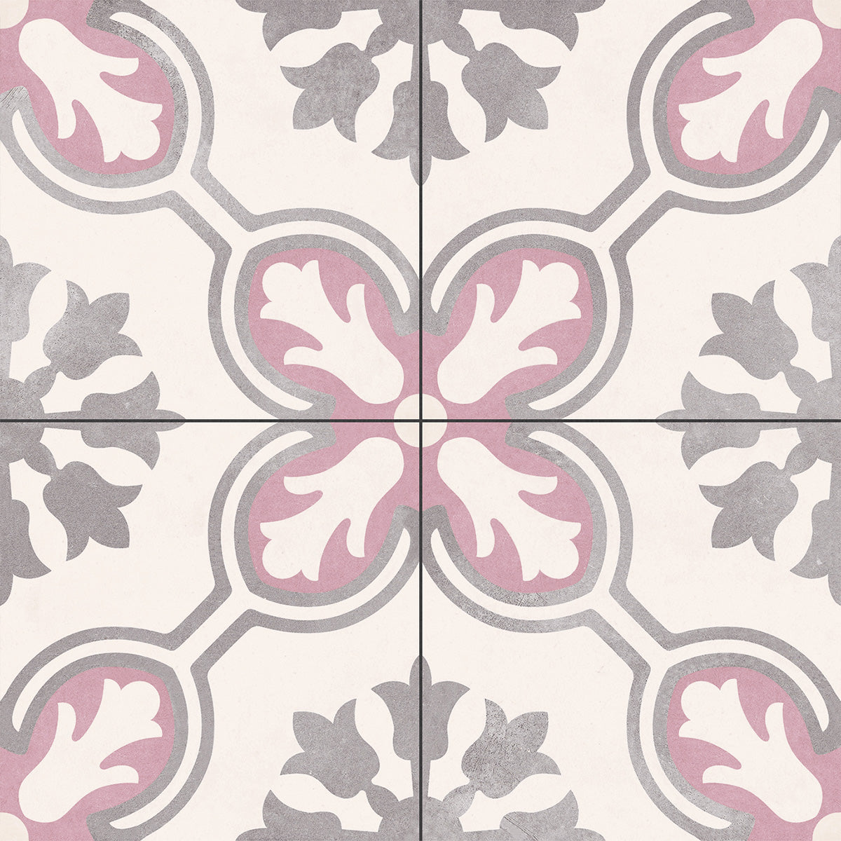 Swansea Orchid Pink 45 x 45cm Porcelain Pattern Tile - 1.22 sqm perbox ...