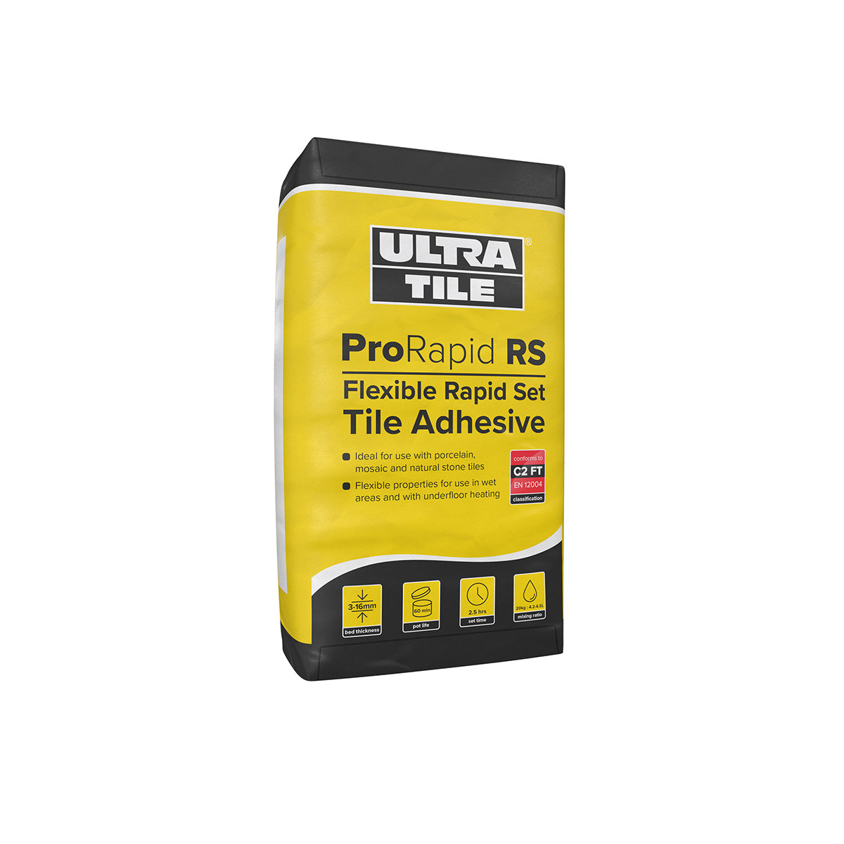 UltraTile ProRapid RS Rapid Set Flexible Tile Adhesive - 20kg - Grey ...