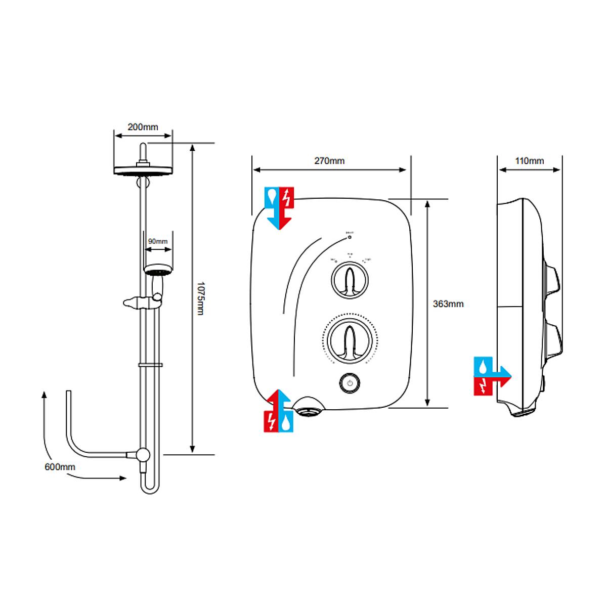 Mira Elite SE Dual 9.8kW Electric Shower (10753)