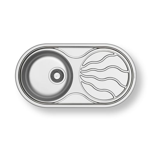 Pyramis SR Twig 850 x 450mm 1 Bowl 1Taphole Sink (20723) Chrome - Bathshack