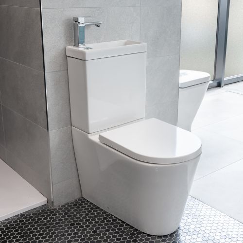 Arc 2 in 1 Toilet & Basin Combo with Soft Close Seat (22069) - Bathshack