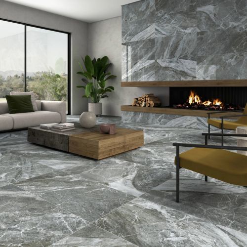 Chantal Natural Polished 60 x 120cm Rectified Porcelain Tile - 1.42 sqm ...