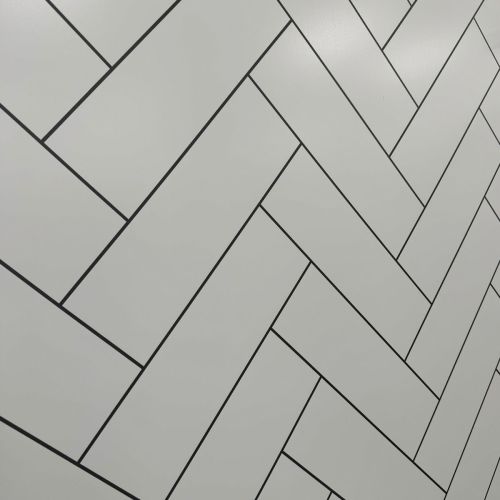 Lusso Panel Herringbone Brick White Tile 1m Twin Pack (21151) - Bathshack