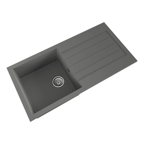 Ellsi Comite Granite Single Bowl Kitchen Sink & Waste - Grey (11526 ...