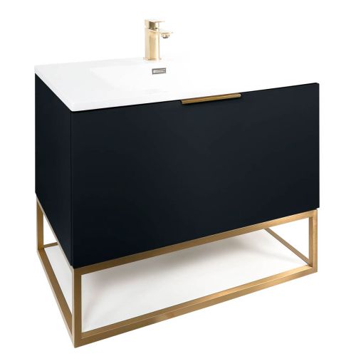 Josef Martin Viso 800mm Wall Mounted Flat Vanity Unit & Inset Basin ...
