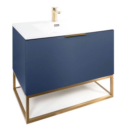 Josef Martin Viso 800mm Wall Mounted Flat Vanity Unit & Inset Basin ...