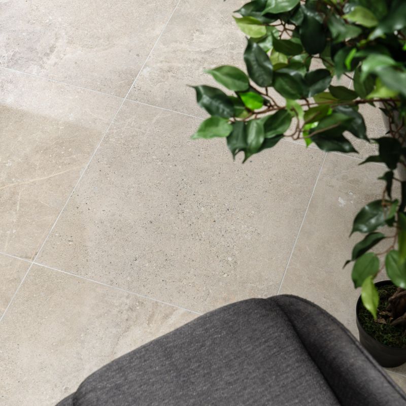 Glamstone Beige 75 x 75cm Rectified Porcelain Tile - 1.1sqm perbox ...
