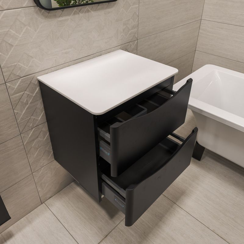 Josef Martin Happi 600mm Wall Mounted 2 Drawer Vanity Unit with Solaris ...